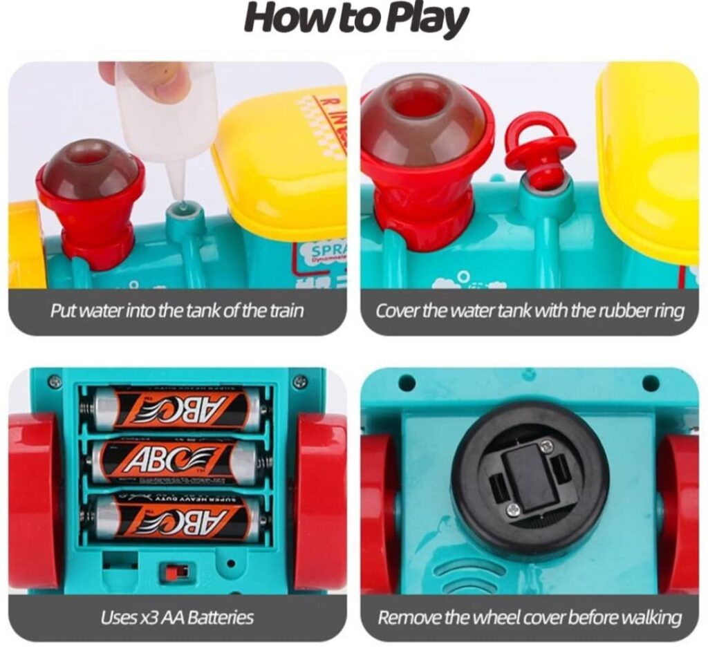 Carton Electric Spray Train with Flashing Light and Music